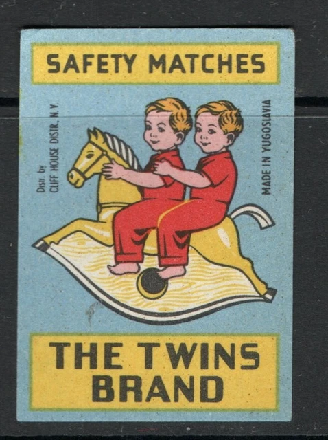 MATCHBOX LABELS YUGOSLAVIA- The Twins , export to USA (N.Y.)- **mint £1 ...