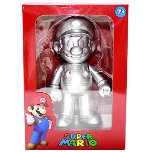 SUPER MARIO BROS Mario Silver Action Figure Anime Peripherals Model ...