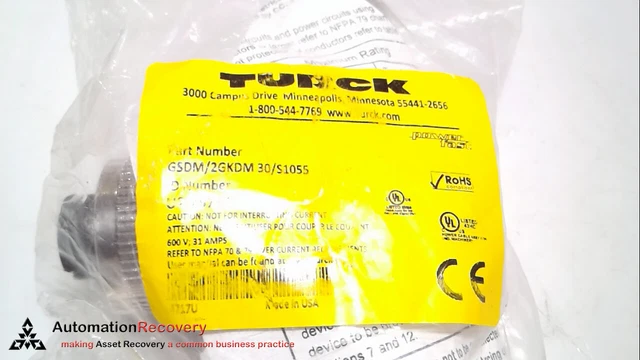 TURCK GSDM/2GKDM 30/S1055, Powerfast Power Tee, U2-25734, New #283824 ... TURCK GSDM/2GKDM 30/S1055, Powerfast Power Tee, U2-25734, New #283824 ...