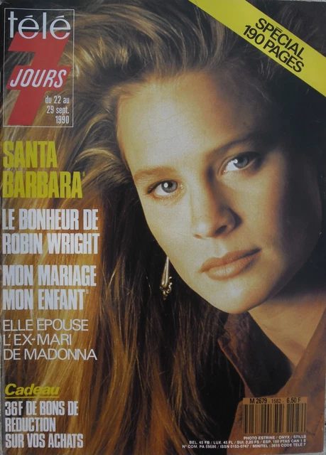 TÉLÉ 7 JOURS n°1582 ROBIN WRIGHT PIERRE MONDY DIAN FOSSEY MIREILLE DARC EUR 15,00 - PicClick FR