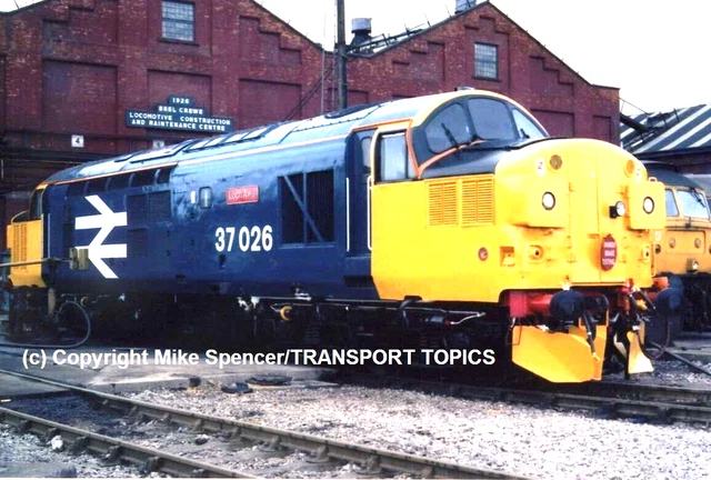 DIESEL RAILWAY PHOTO CLASS 37 37026 LOCH AWE (Cat No MSP37026) Crewe 29 ...