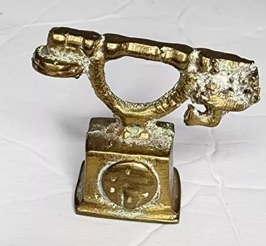 VINTAGE BRASS TELEPHONE Mid-Century Modern Hollywood Regency Miniature ...