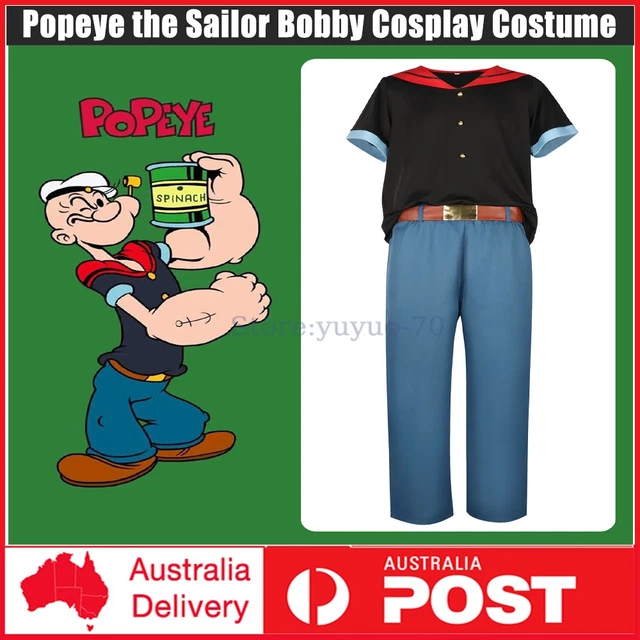 POPEYE THE SAILOR Bobby Cosplay Costume Full Set Fancy Outfit Halloween ...