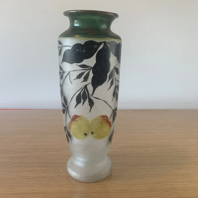 VASE EN PÂTE De Verre Vintage Signature Presque Effacée Ref GQ EUR 47 ...