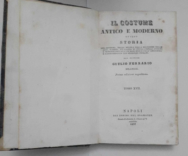 IL COSTUME ANTICO e moderno ovvero storia EUR 80,00 - PicClick IT
