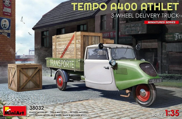 1:35 MINIART TEMPO A400 Athlet 3-Wheel Delivery Truck Kit MA38032 Model ...