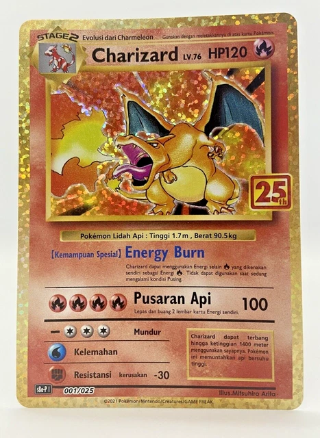 POKÉMON TCG INDONÉSIE Charizard 001/025 Holo Collection 25e Anniversaire 2021 EUR 145,60 ...