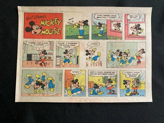 #TH15 WALT DISNEY'S MICKEY MOUSE Sunday Tabloid Half Page Strip Sept 9 ...