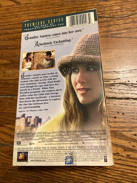 THE OBJECT OF My Affection (VHS, 1998) Paul Rudd, Jennifer Aniston ...
