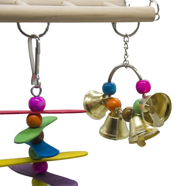 PET BIRD LADDER Toys Set Bird Cage Ladder Hanging Toys Chain Bridge ...