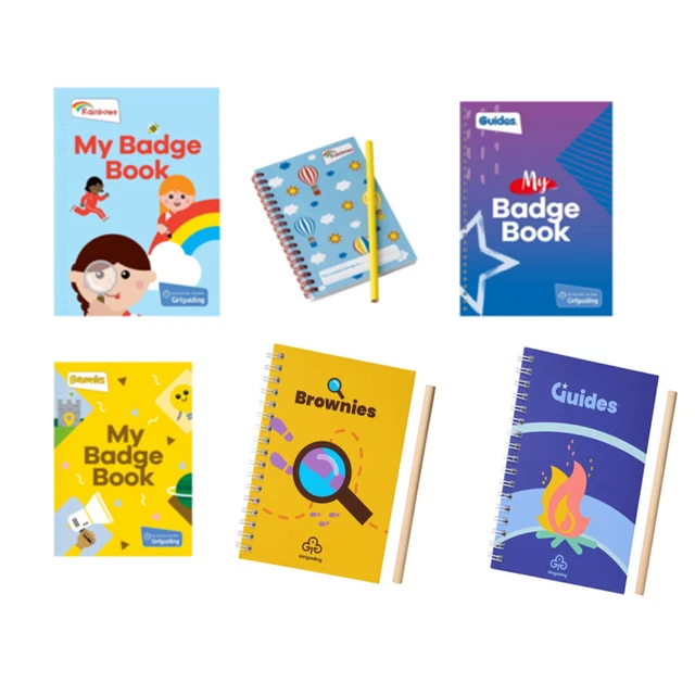 GIRLGUIDING RAINBOWS BROWNIES Guides Note My Badge Book Notepad Pencil ...