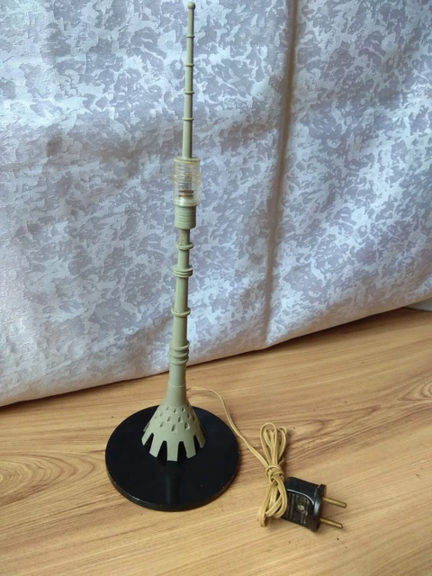 RARE VINTAGE OLD Desk Top Model ussr soviet Statue NIGHT LAMP OSTANKINO ...