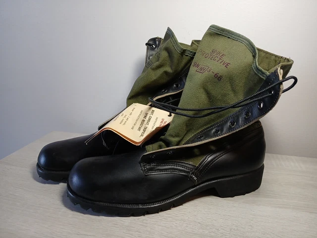 NEW VTG US Military Spike Protective Jungle Combat Boots Men’s 9 N 3-68 ...