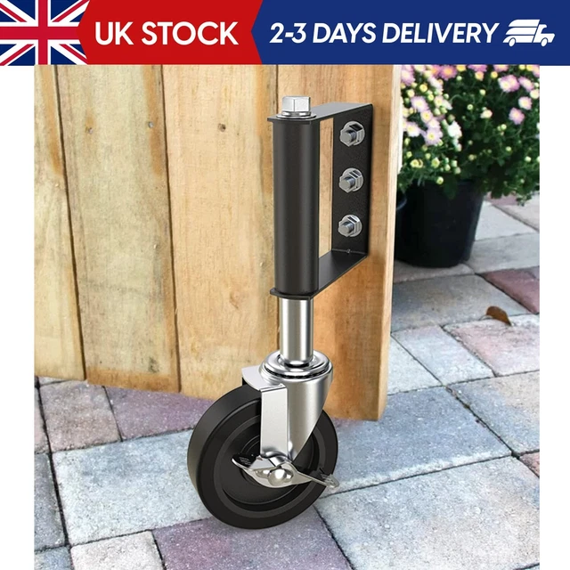 100MM 4& GATE Wheel Heavy Duty Spring Loaded Gate Wheel Wooden Stem ...