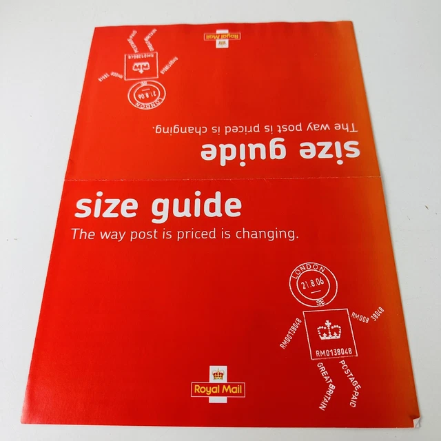 ROYAL MAIL 2006 Post Office Size Guide A4 Glossy 3 Fold Leaflet Postage ...