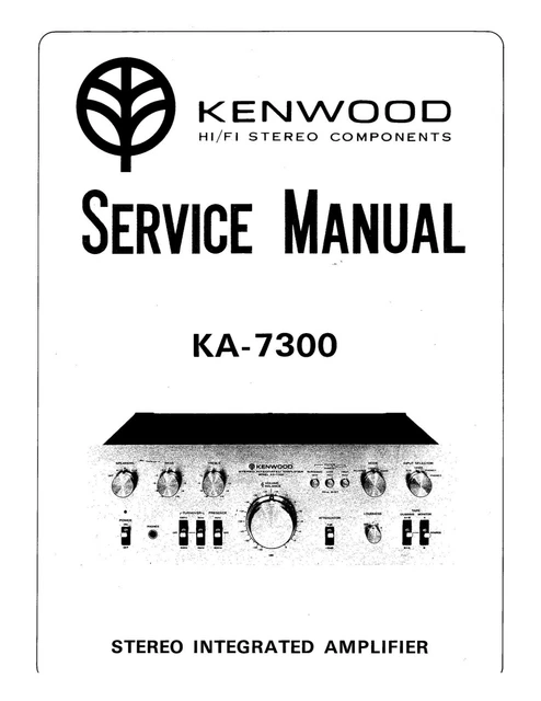 SERVIZIO MANUALE DI Istruzioni per Kenwood KA-7300 EUR 13,17 - PicClick IT