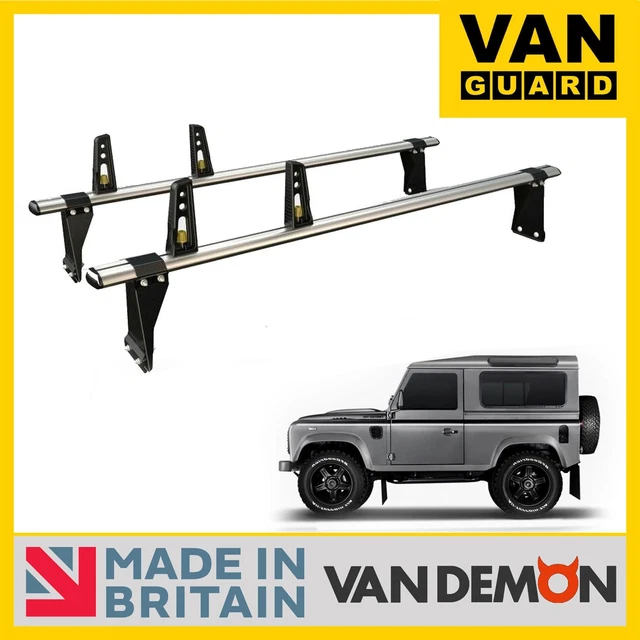 LAND ROVER DEFENDER 90 Roof Rack x2 Roof Bars Hard Top Models Van Guard ...