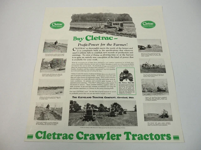 CLETRAC MODEL 20 Crawler Tractor brochure Cleveland Ohio USA FORM 563 ...