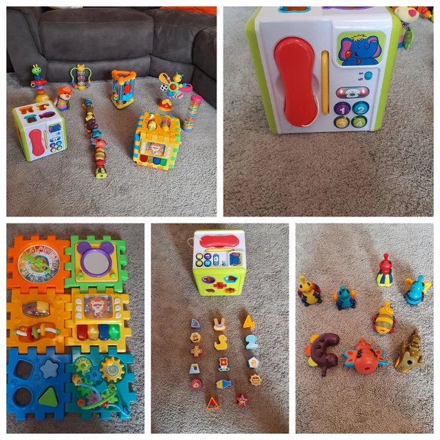 BUNDLE OF TODDLER Learning Toys. Suction Highchair Sensory Toys. Shape ...