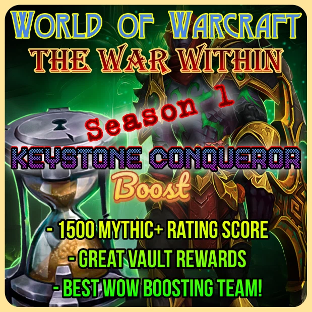 WORLD OF WARCRAFT The War Within Keystone Conqueror Boost EU US WoW TWW Service EUR 65,90 ...