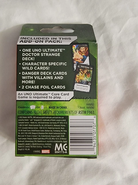 UNO ULTIMATE MARVEL Card Game Add-On Pack Lot She-Hulk Strange Ms Miles ...