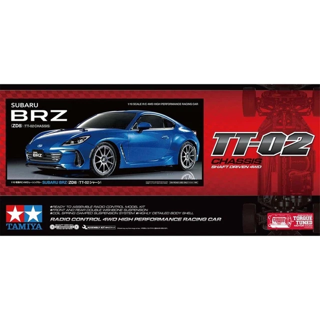 TAMIYA RC 58702 Subaru BRZ ZD8 TT-02 1:10 RC Model Car Assembly Kit £ ...