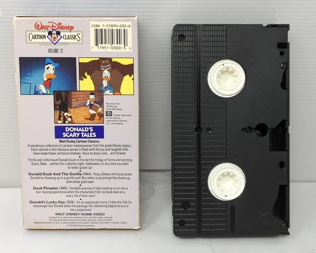 Walt Disney Cartoon Classics Vhs Donalds Scary Tales Vhs 1992 Thrills