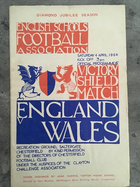 ENGLAND V WALES 04/04/1964 ( Victory Shield Match Schools International ...