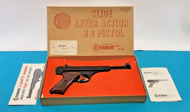 MINT CROSMAN AIR Gun Pistol V-300 BB + Provenance #333 in Box Dealer ...