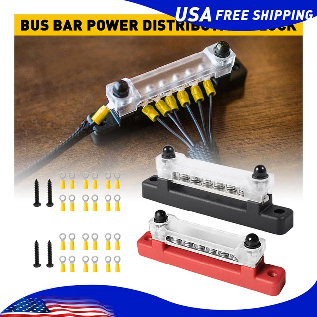 2PCS 150A 12V Dc 6 Terminal Way Bus Bar Distribution Block For Car ...