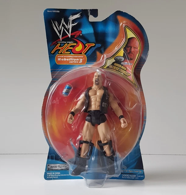 WWF WWE STONE Cold Steve Austin Action Figure Sunday Night Heat Jakks ...