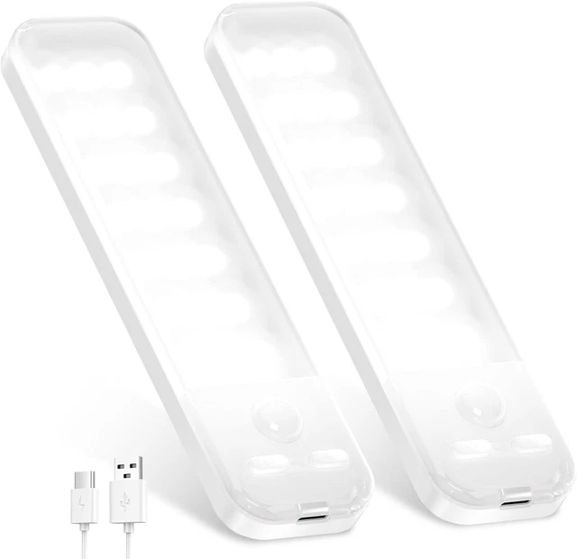 LED UNDER CABINET Lights 21 Cold White Motion Sensor Rechargeable 2 ...