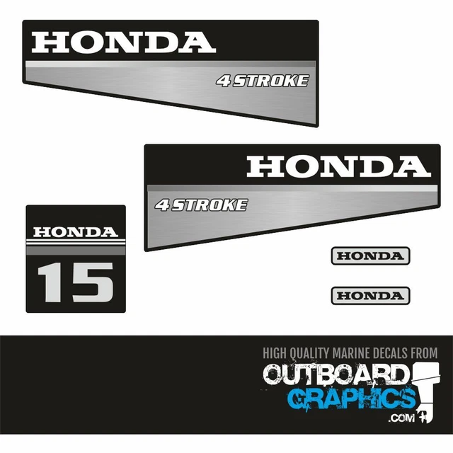 HONDA 15HP 4 stroke (1990's) outboard engine decals/sticker kit $52.51 ...