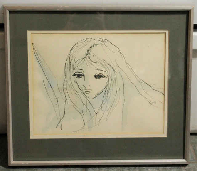 ORIGINAL PORTRAIT DRAWING Signed By American Sonia Risolia (1926-2001 ...