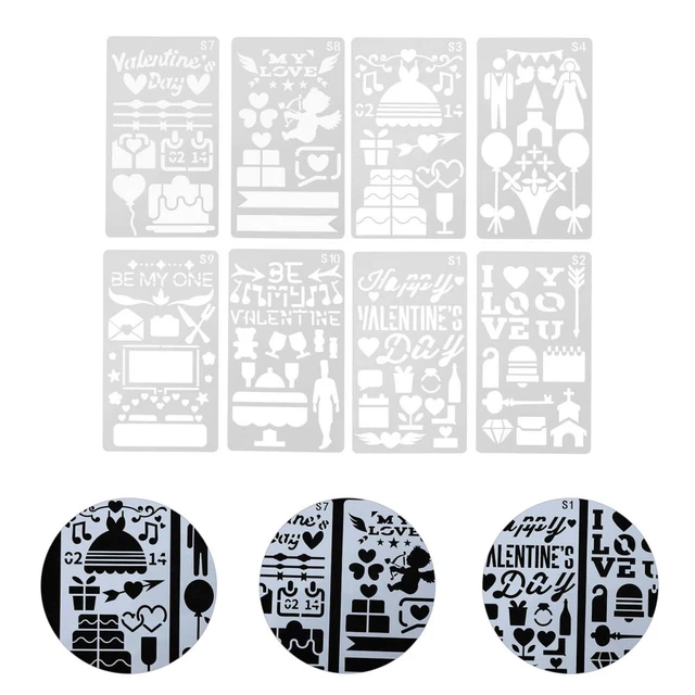 12 PCS VALENTINE'S Day Stencils Template Drawing Artistic Hollow $21.76 ...