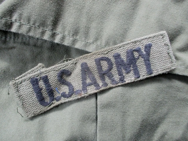 GENUINE ISSUE US ARMY VIETNAM WAR ERA webbing chest tape BADGE PATCH OG ...