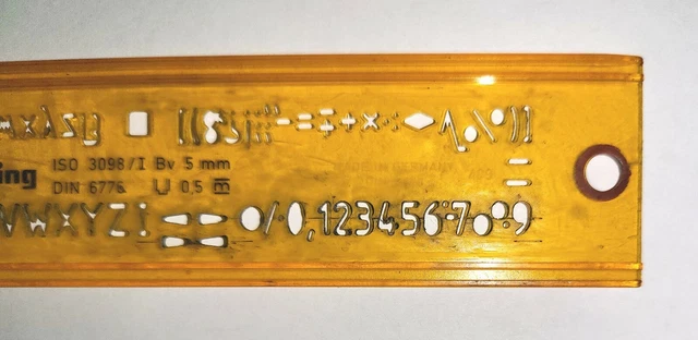 ROTRING 5MM ALPHABET Stencils Templates Lettering Technical drawing ...