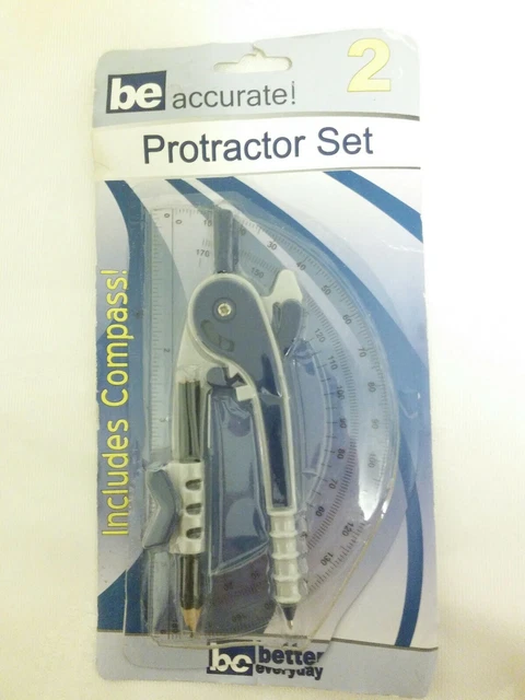 STUDENT GEOMETRY MATH Set Drawing Compass and 6 inch Clear Swing Arm ...