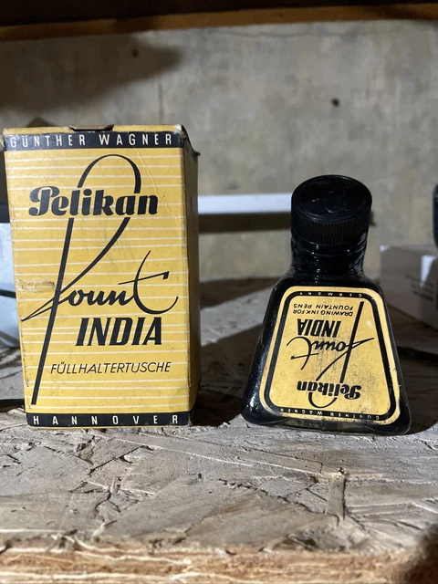 RARE GUNTHER WAGNER Design 1950s Pelikan Inkwell India Ink Glass Black ...