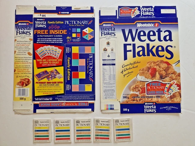 1994 WEETABIX CEREAL Weetaflakes Pictionary Set Mint Cards & Both ...