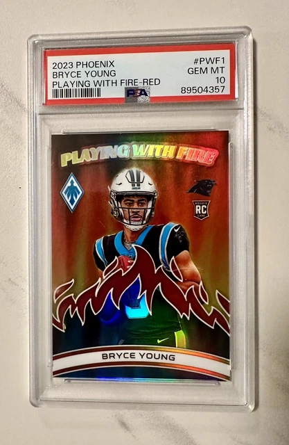 2023 PHOENIX BRYCE YOUNG Playing With Fire Red 67/199 PSA 10 PANTHERS ...