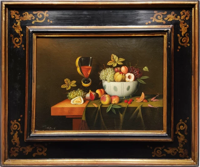 PROF. ALESSANDRO MAFFEI 20Th C. Original Still Life Fruit Oil Painting ...