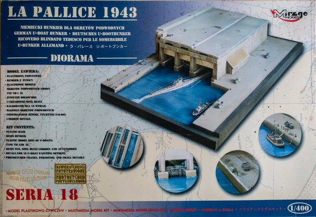 MIRAGE HOBBY 1/400TH scale U-boat pen diorama - rare and OOP, unstarted ...
