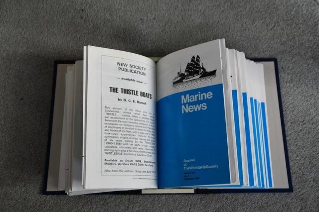 EASIBINDER CONTAINING 24 copies of 'MARINE NEWS' for 1987 - 1988 £10.80 ...