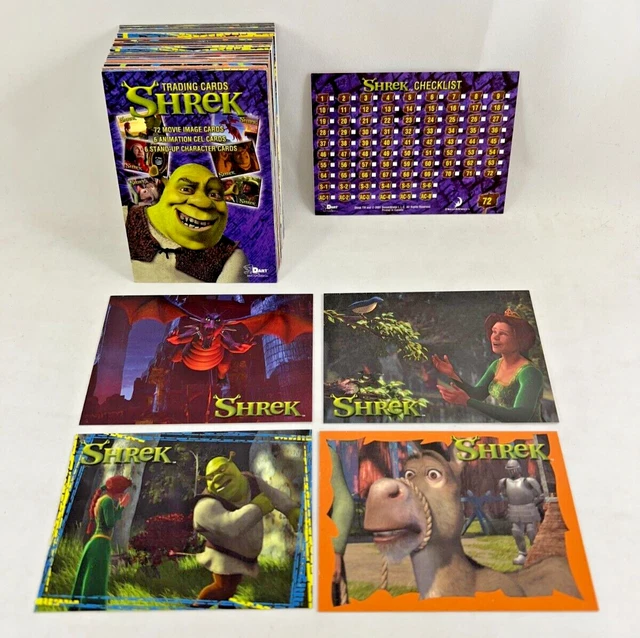 SHREK 1 THE First Movie (Dart Flipcards 2001) Complete 72 Card Set ...