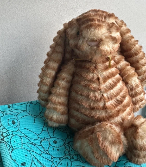JELLYCAT 31CM LUXURY Rabbit: Ultra Soft Striped Fur Plush, Label ...