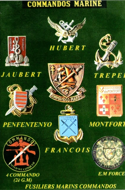 MILITARIA - INSIGNES des Commandos Marine et Fusiliers marins commandos ...