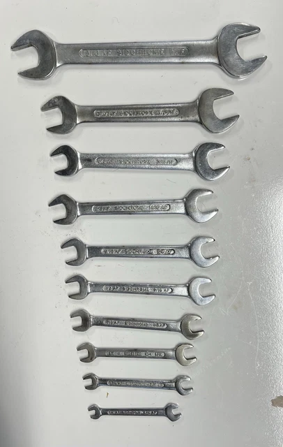 MAGNIFICENT VINTAGE SET Of 10 Sidchrome A/F Open End Spanners. $75.00 ...