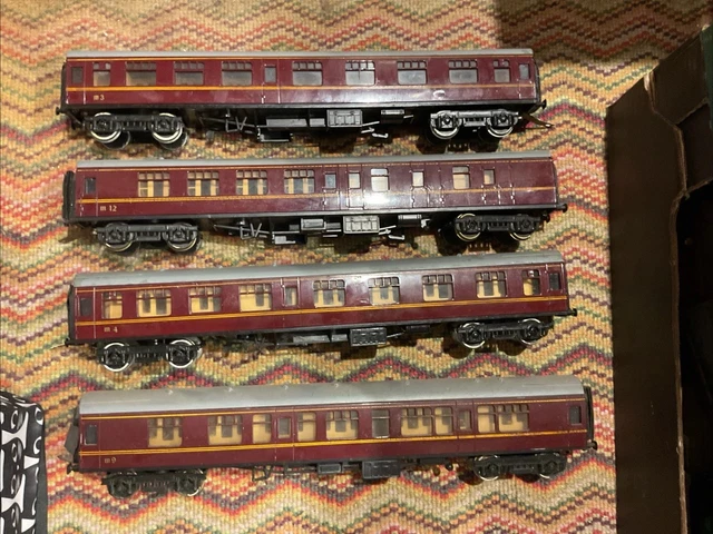 O GAUGE - BR MAROON MK1 Coaches X 4 - Modified Lima £100.00 - PicClick UK