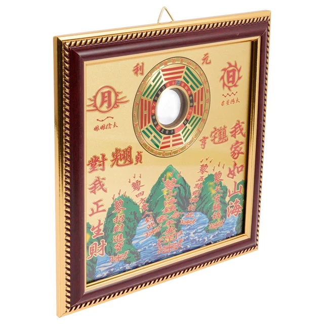 CHINESE NEW YEAR Ornament Fu Octagon Mirror for Door Desktop Bagua ...